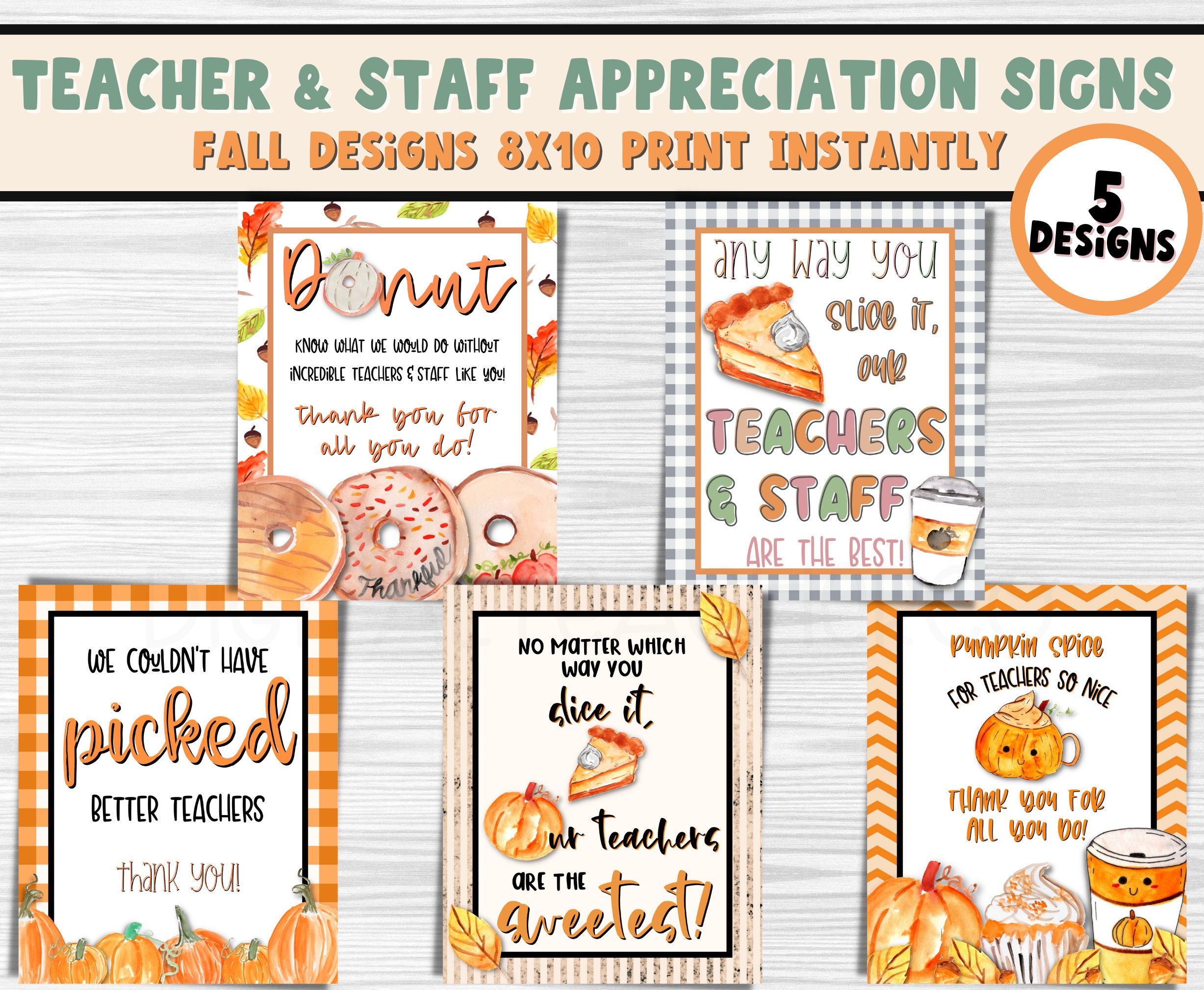 Sweet Treats Bundle Teacher Appreciation, 5 Designs for Staff ...