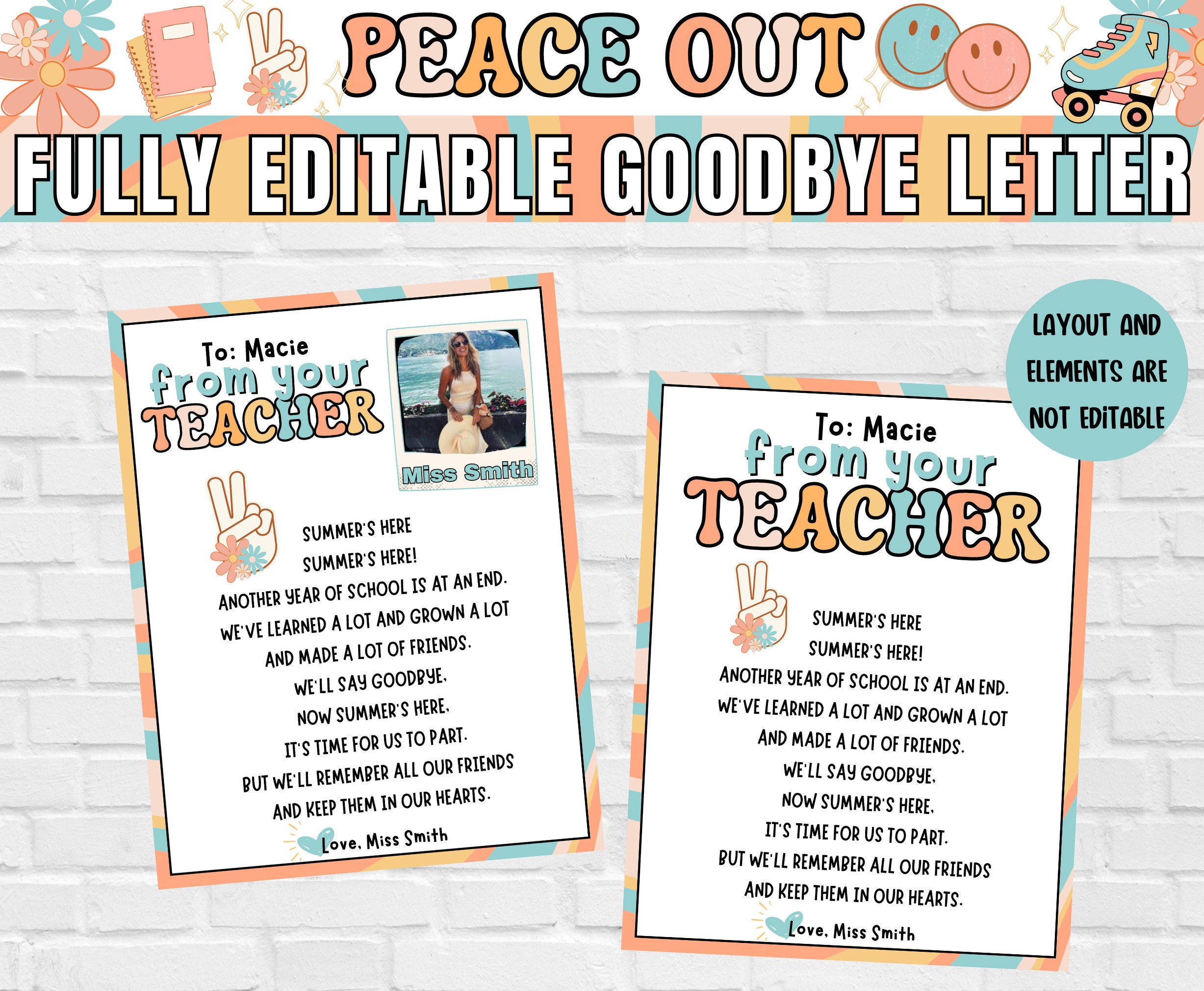 Groovy Summer End of School Year Kit Teacher Kit Preschool Diploma DIY ...