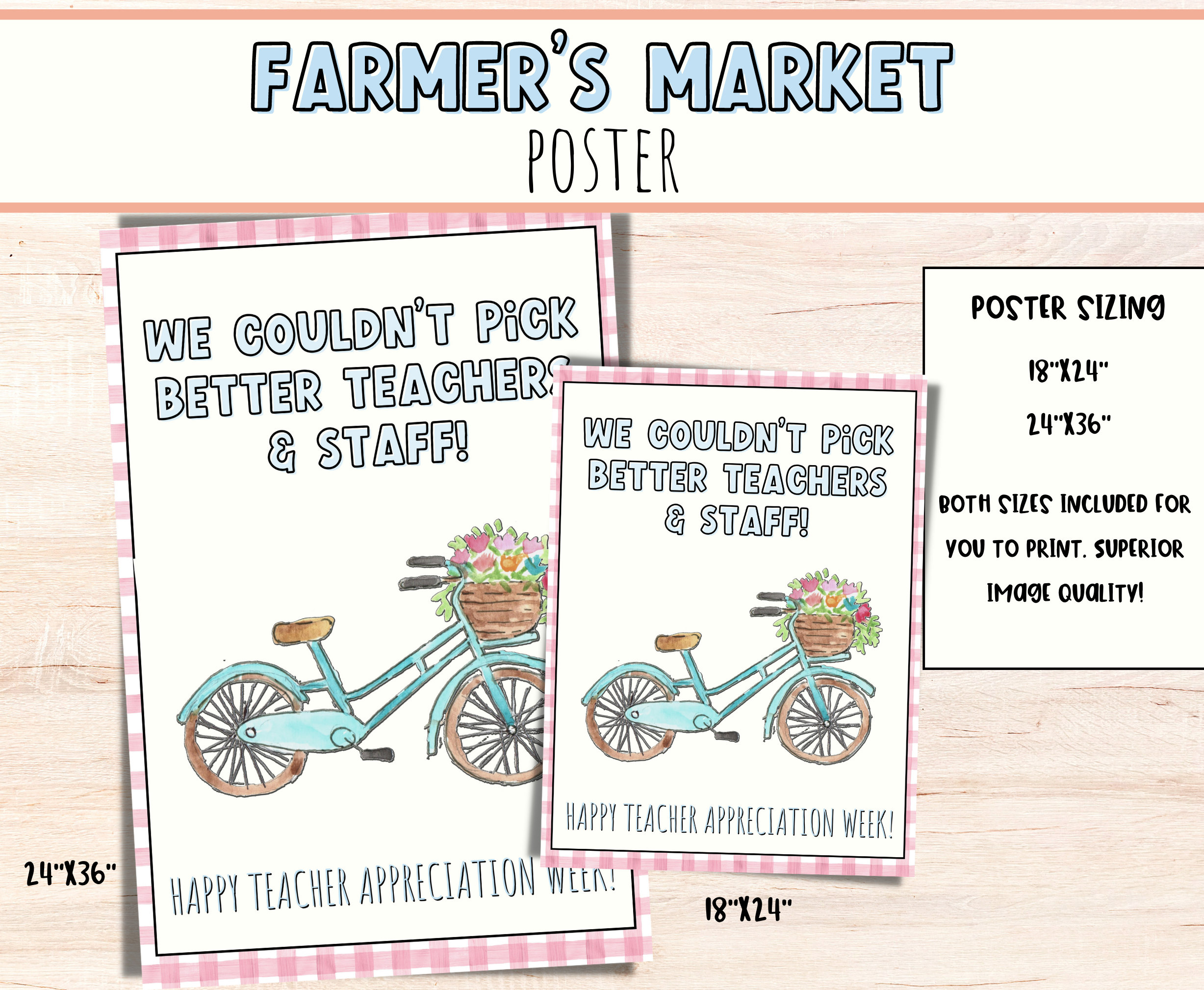 Farmer's Market Theme Teacher Appreciation Week Printable Editable ...