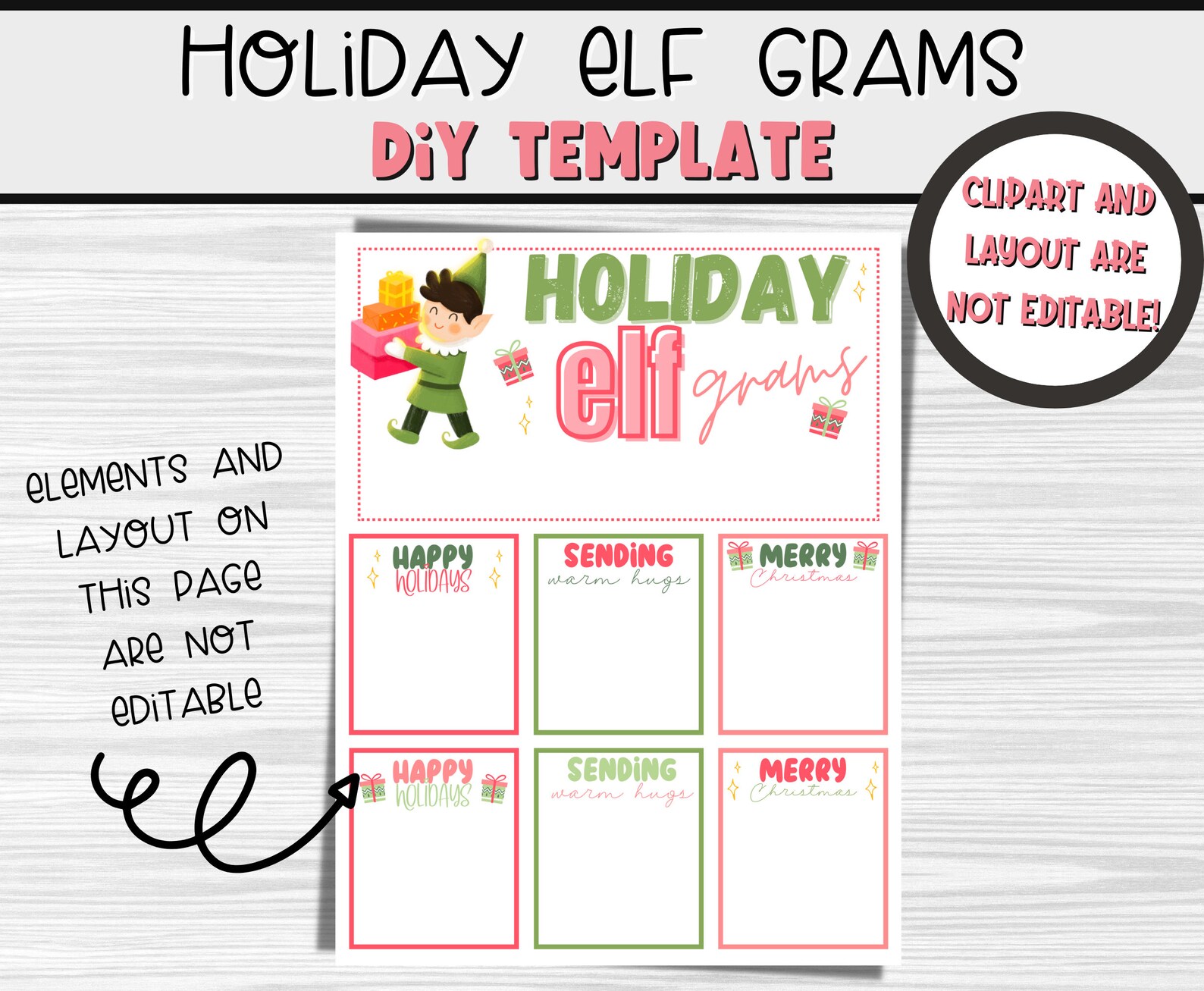 Holiday Elf Gram School Fundraiser Flyer for PTA PTO Christmas Events ...