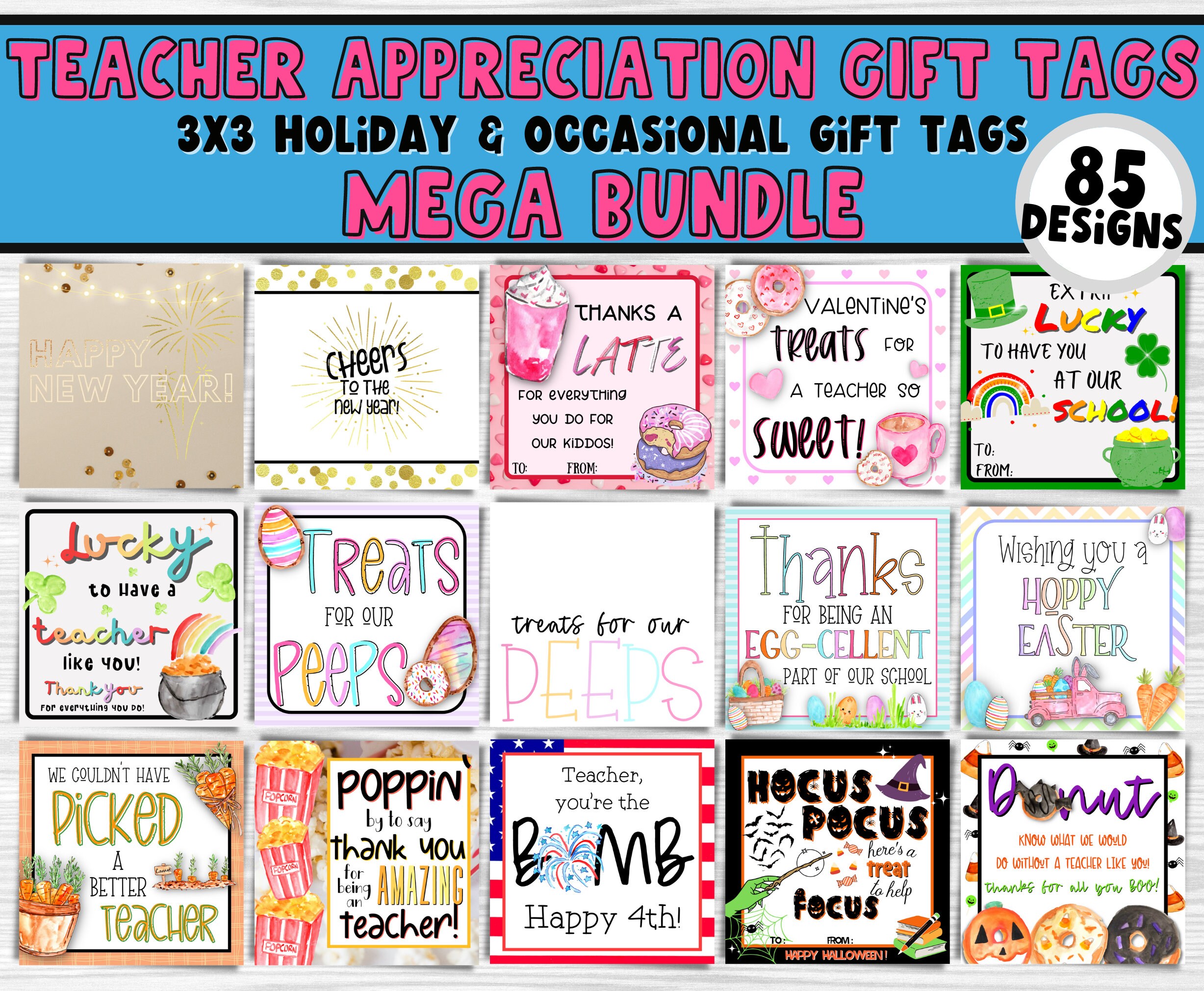 School STAFF & TEACHER Appreciation Gift Tag Bundle - Etsy
