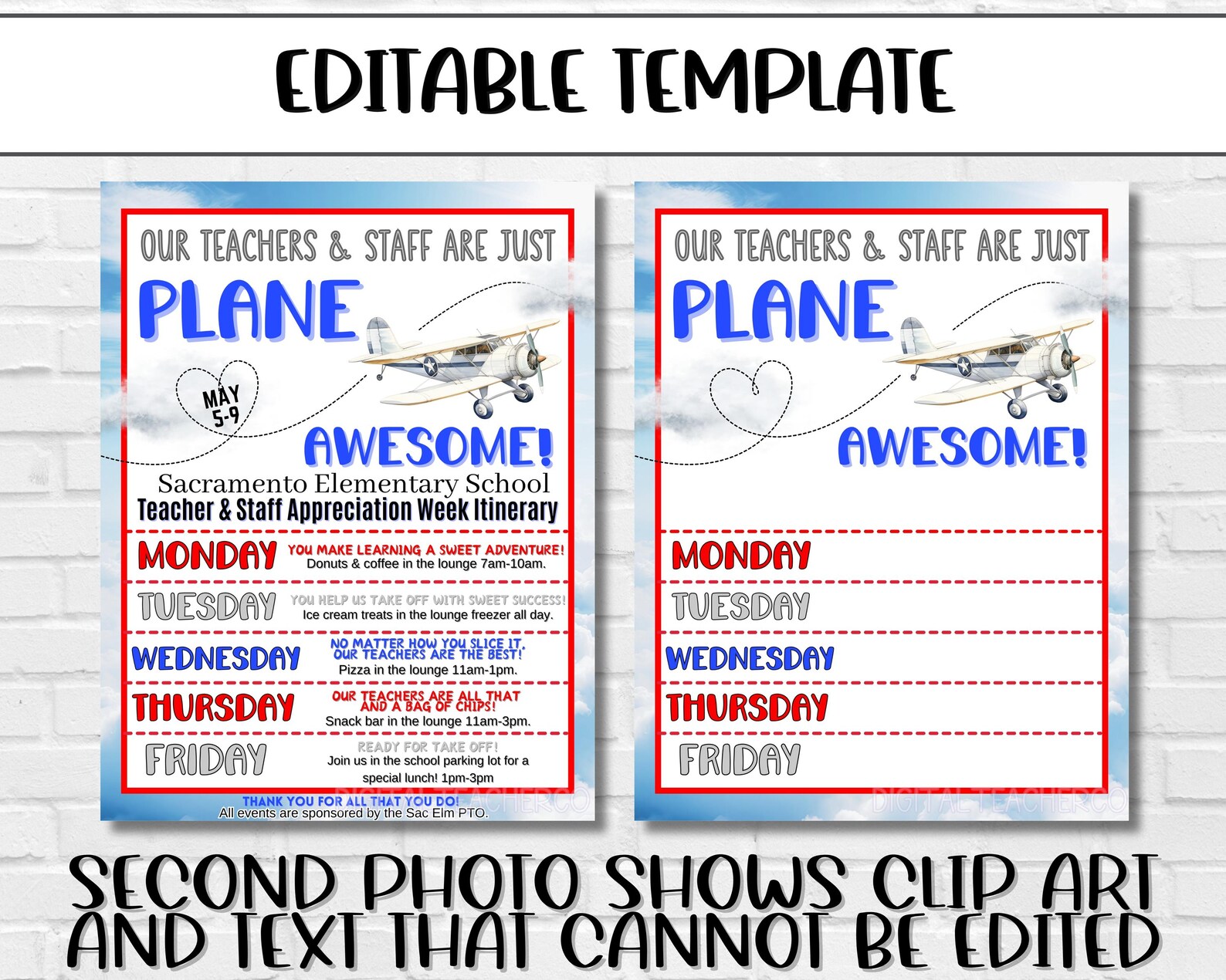 Plane and Travel Theme Teacher Appreciation Week Kit | Teacher ...