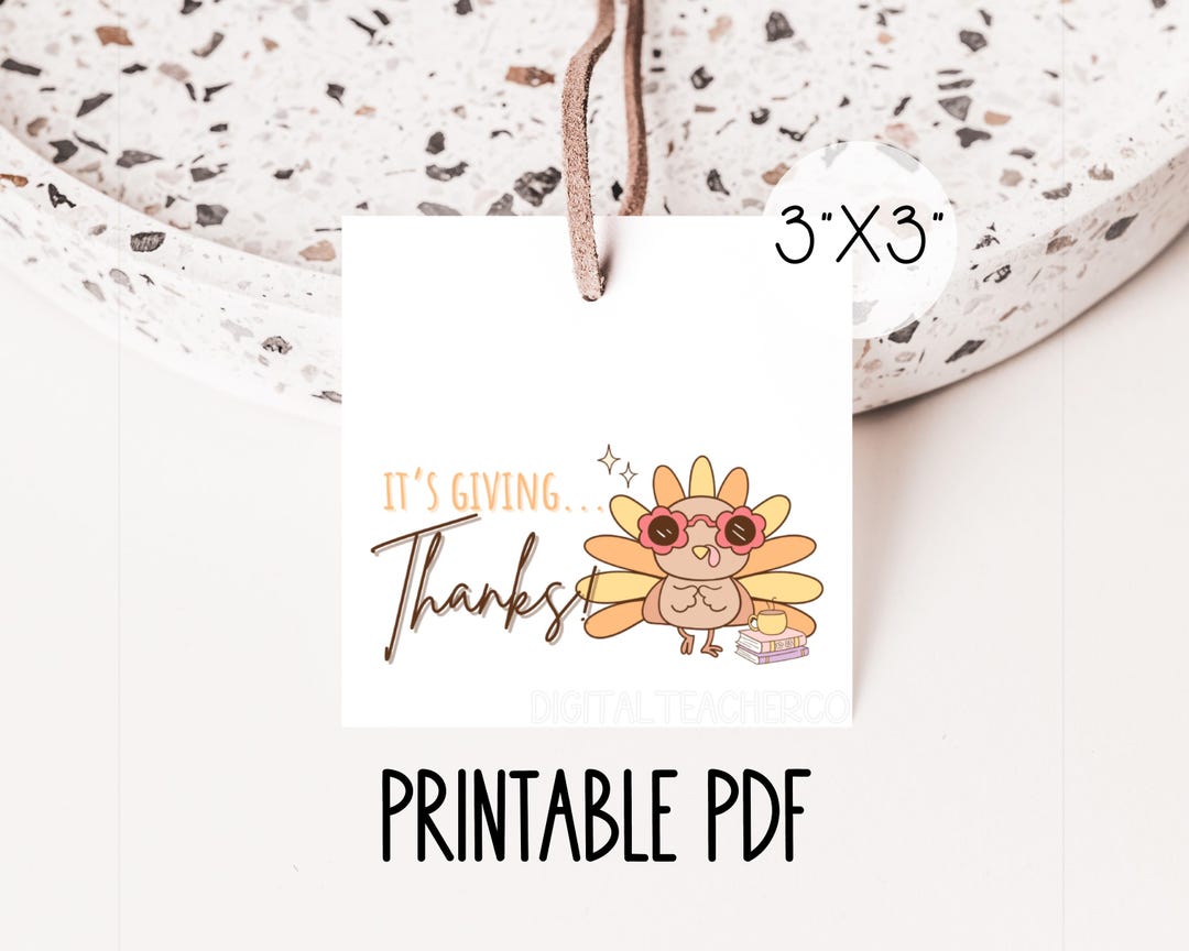Printable Thanksgiving TREAT Teacher Gift Tag Fall Teacher Favor ...