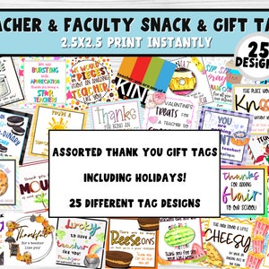 Teacher & School Staff Appreciation Printable Gift Tags | DIY School ...