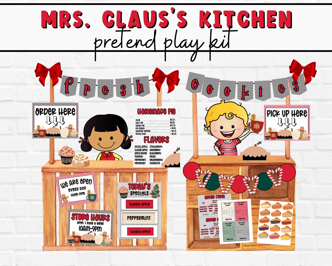 Pretend Play Mrs. Claus's Kitchen Kit for Preschool | Dramatic Play ...