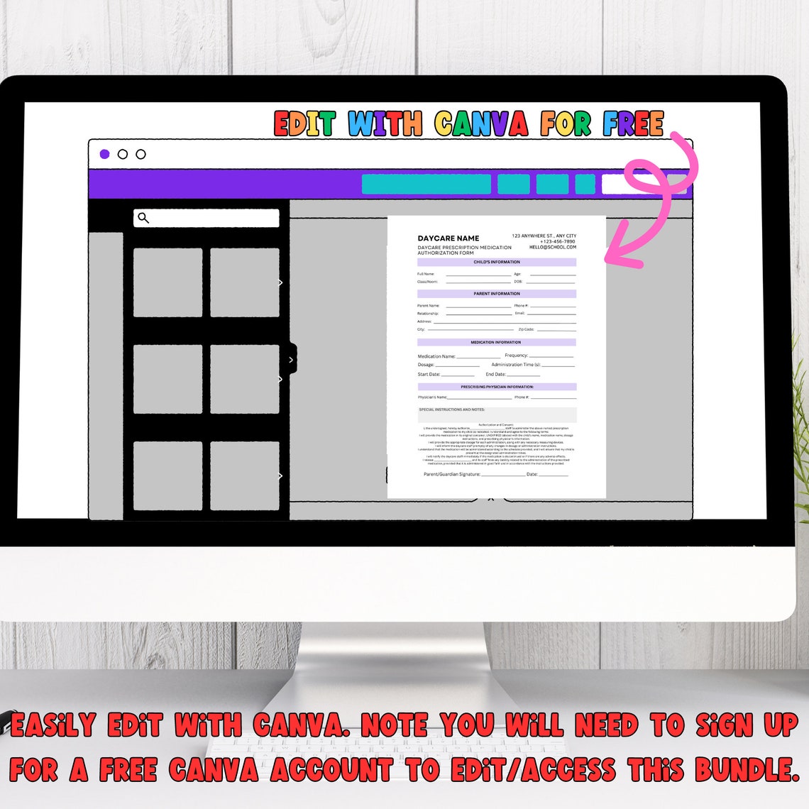 EDITABLE Daycare Forms and Templates Starter Bundle Preschool Forms and ...