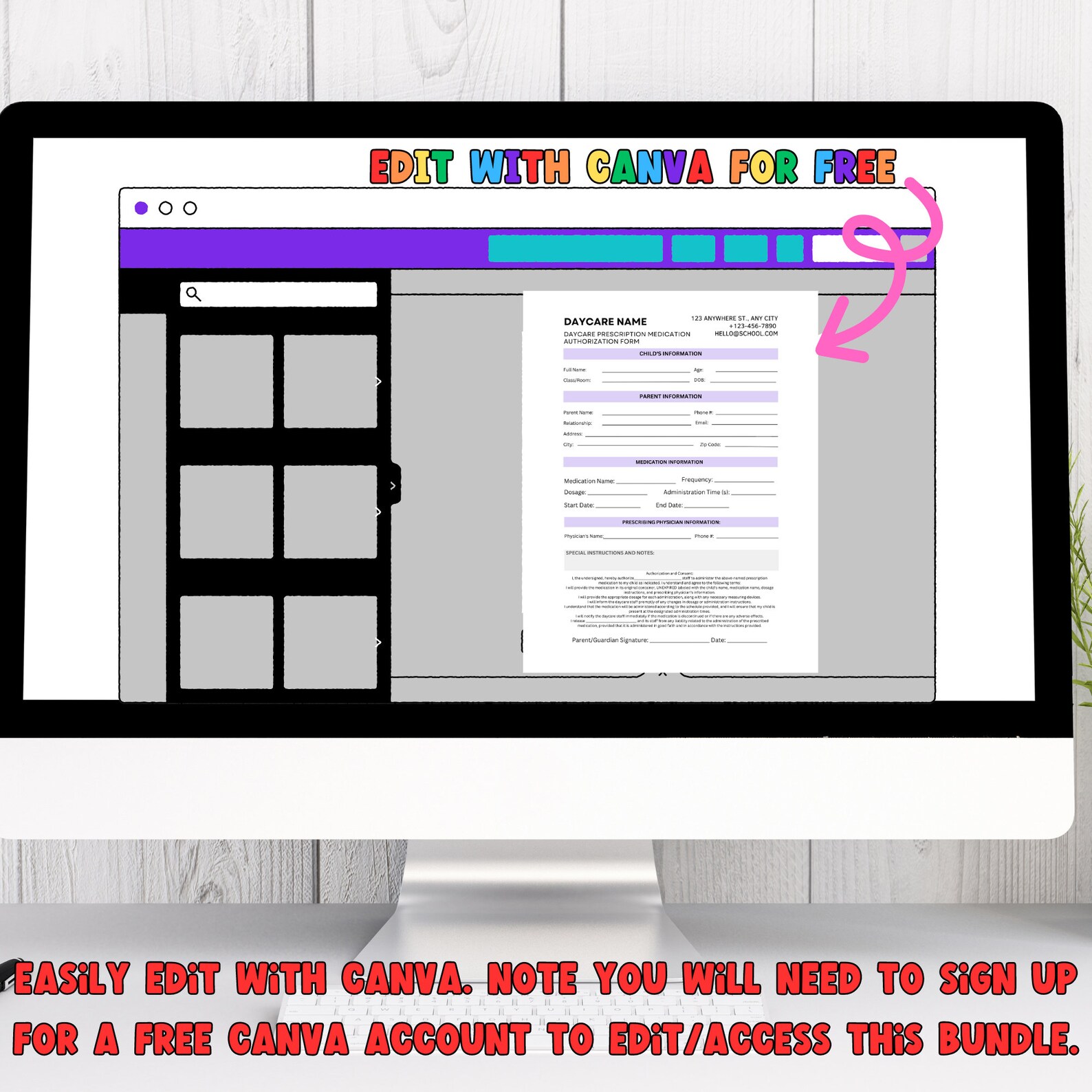 EDITABLE Daycare Forms and Templates Starter Bundle | Preschool Forms ...