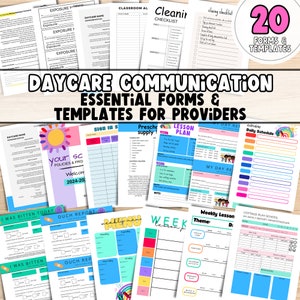 EDITABLE Daily Communication Daycare Forms and Templates | Preschool ...