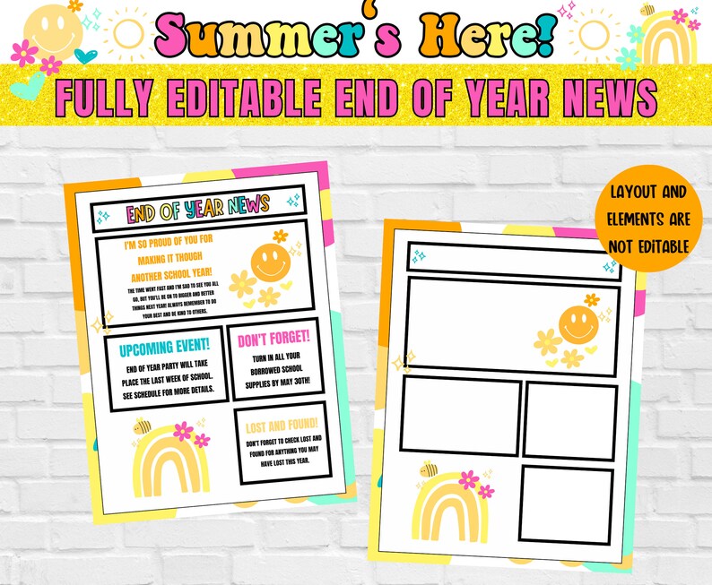 Bright Summer End of School Year Kit | Teacher Kit | Preschool Diploma ...