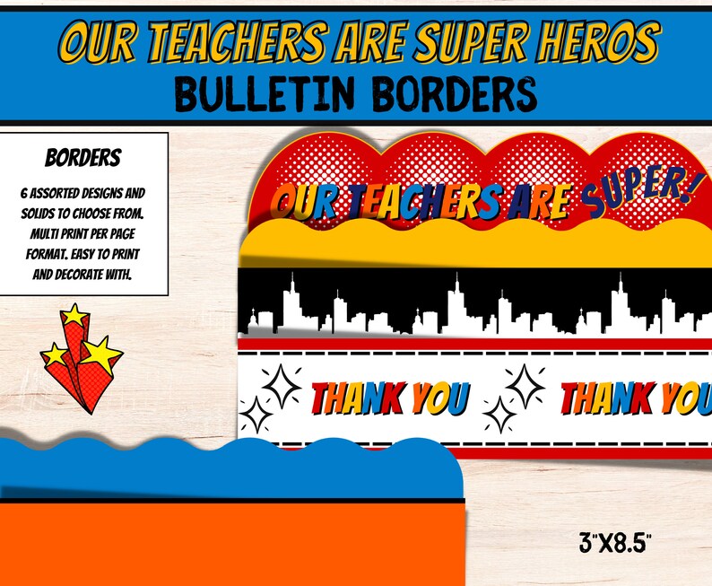 Teacher Appreciation Week Printable Editable Super Hero Comic Bundle ...