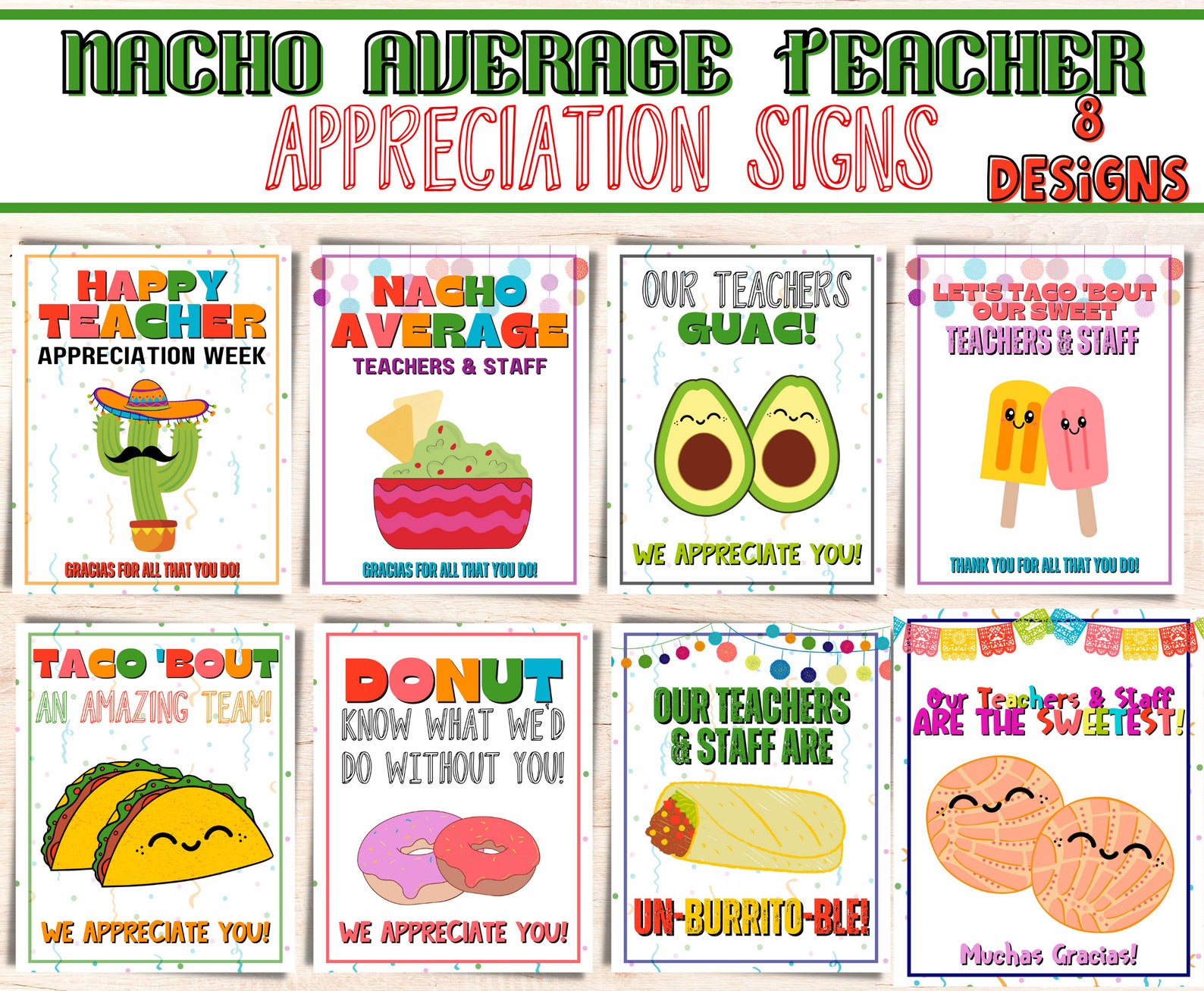 Editable Nacho Average Fiesta Teacher Appreciation Week Printable ...