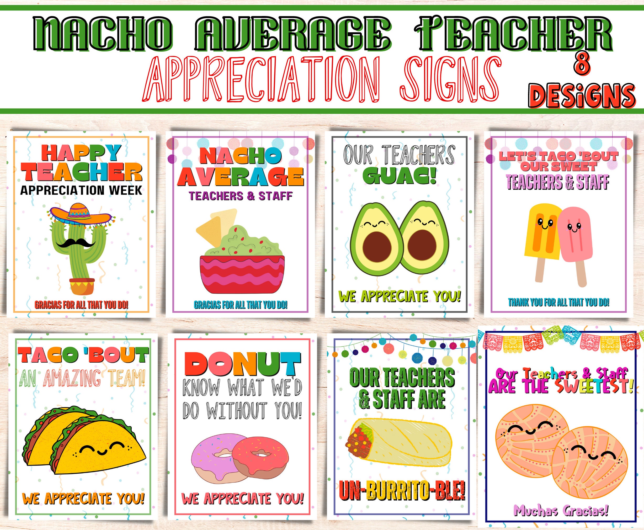 Editable Nacho Average Fiesta Teacher Appreciation Week Printable ...