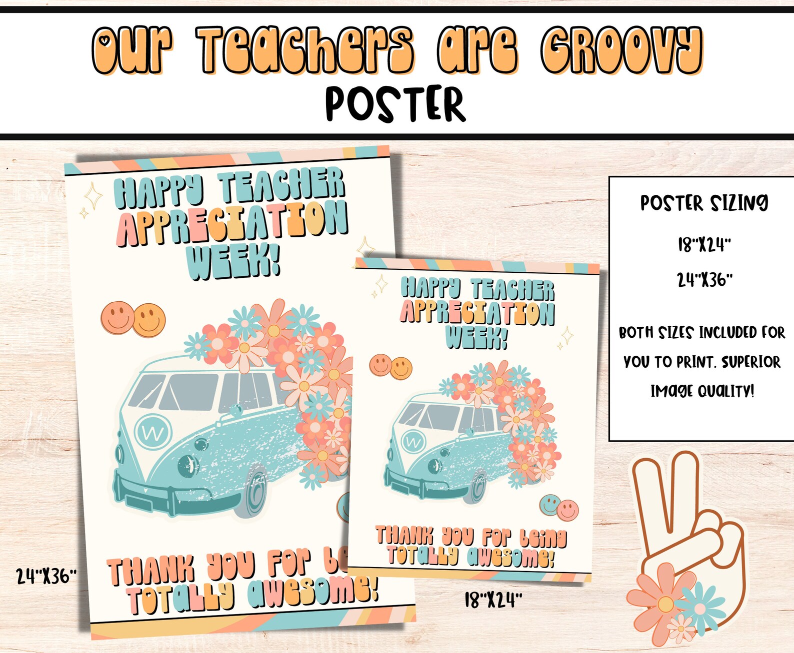 Groovy Teachers Appreciation Week Kit Teacher (Download Now) - Etsy