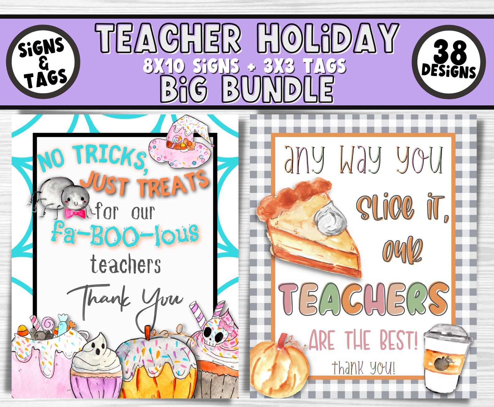 HOLIDAY TEACHER Appreciation Sign and Gift Tag Bundle - Etsy