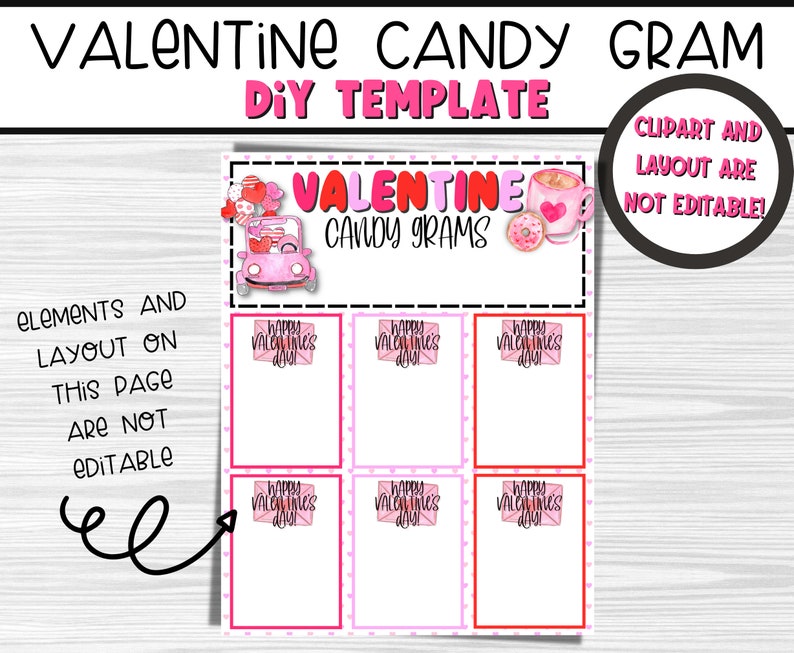 Valentine Candy Grams School Fundraiser Flyer for PTA PTO Valentine ...