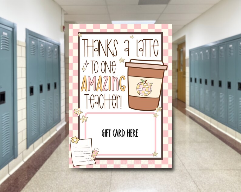 Cute Teacher Coffee Gift Card Printable | Teacher Appreciation Instant ...