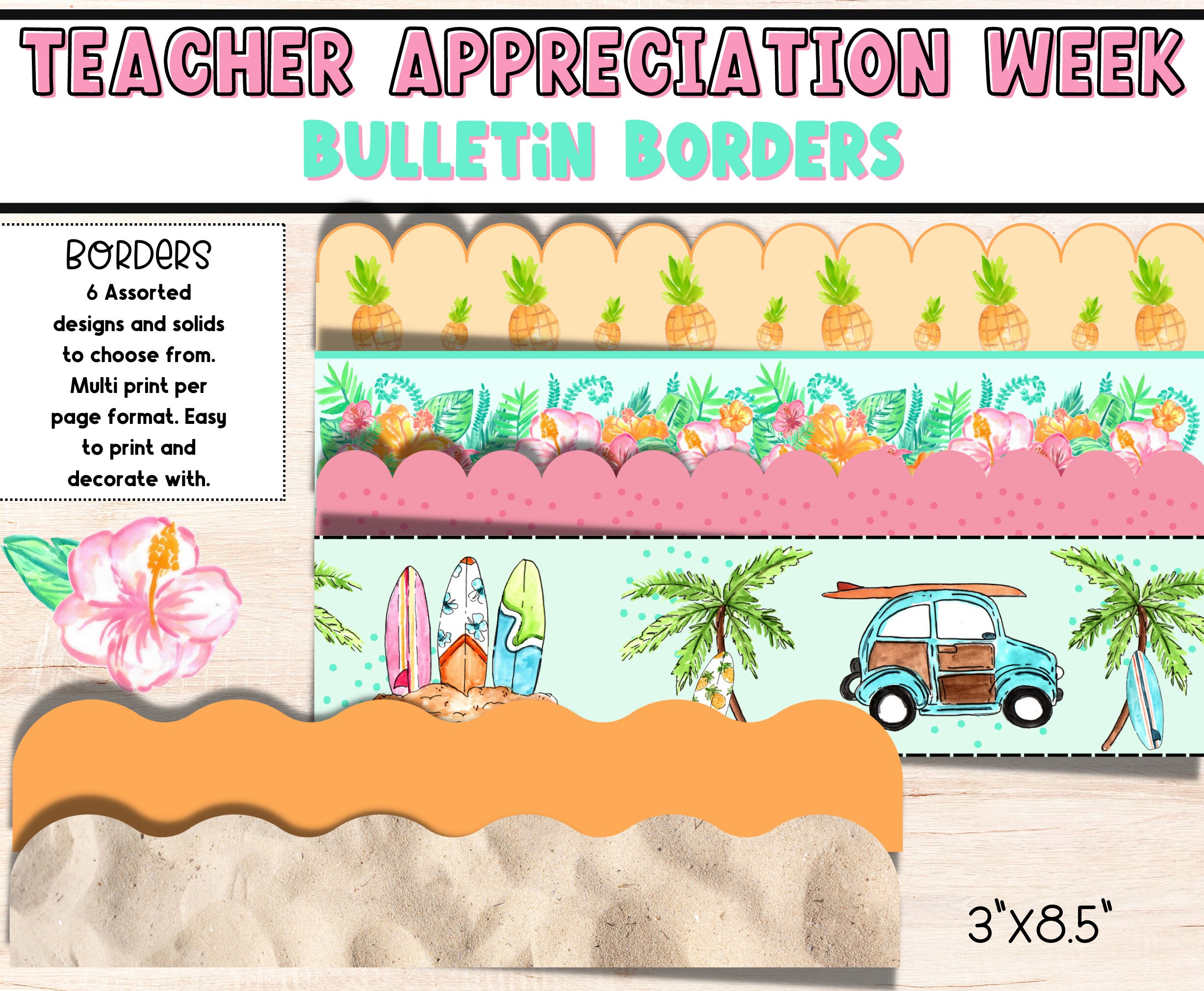 Mahalo Teacher Appreciation Week Printable Editable Hawaiian Theme ...