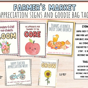 Farmer's Market Theme Teacher Appreciation Week Printable Editable ...