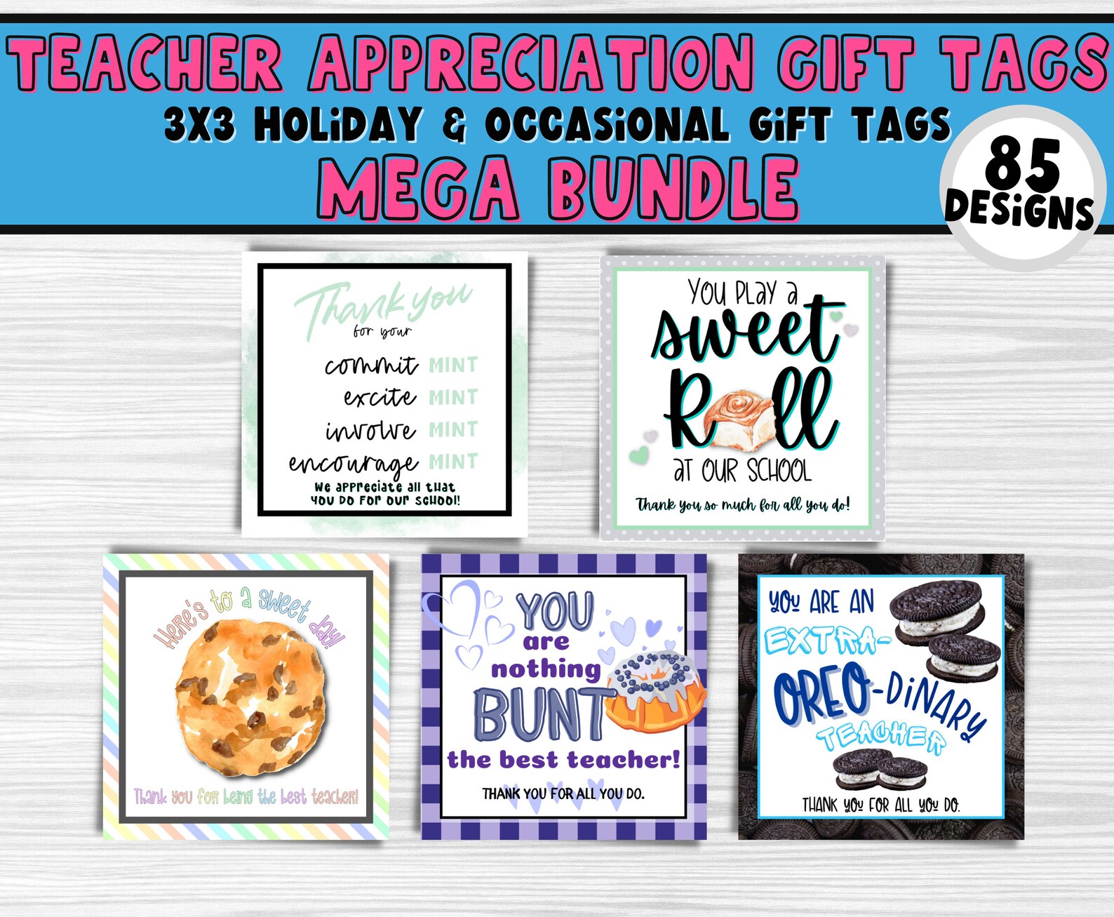 School STAFF & TEACHER Appreciation Gift Tag Bundle Printable Tags for ...