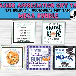 School STAFF & TEACHER Appreciation Gift Tag Bundle Printable Tags for ...