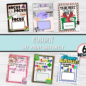Seasonal Teacher Gift Card Holder Bundle | Easy Teacher Gift - Etsy
