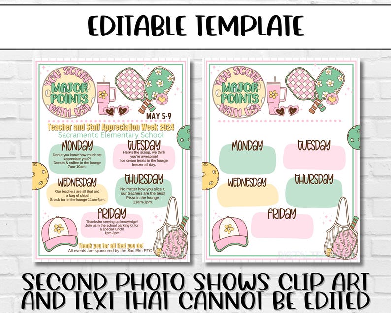 Pickleball Theme Teacher Appreciation Week Kit | Teacher Appreciation ...