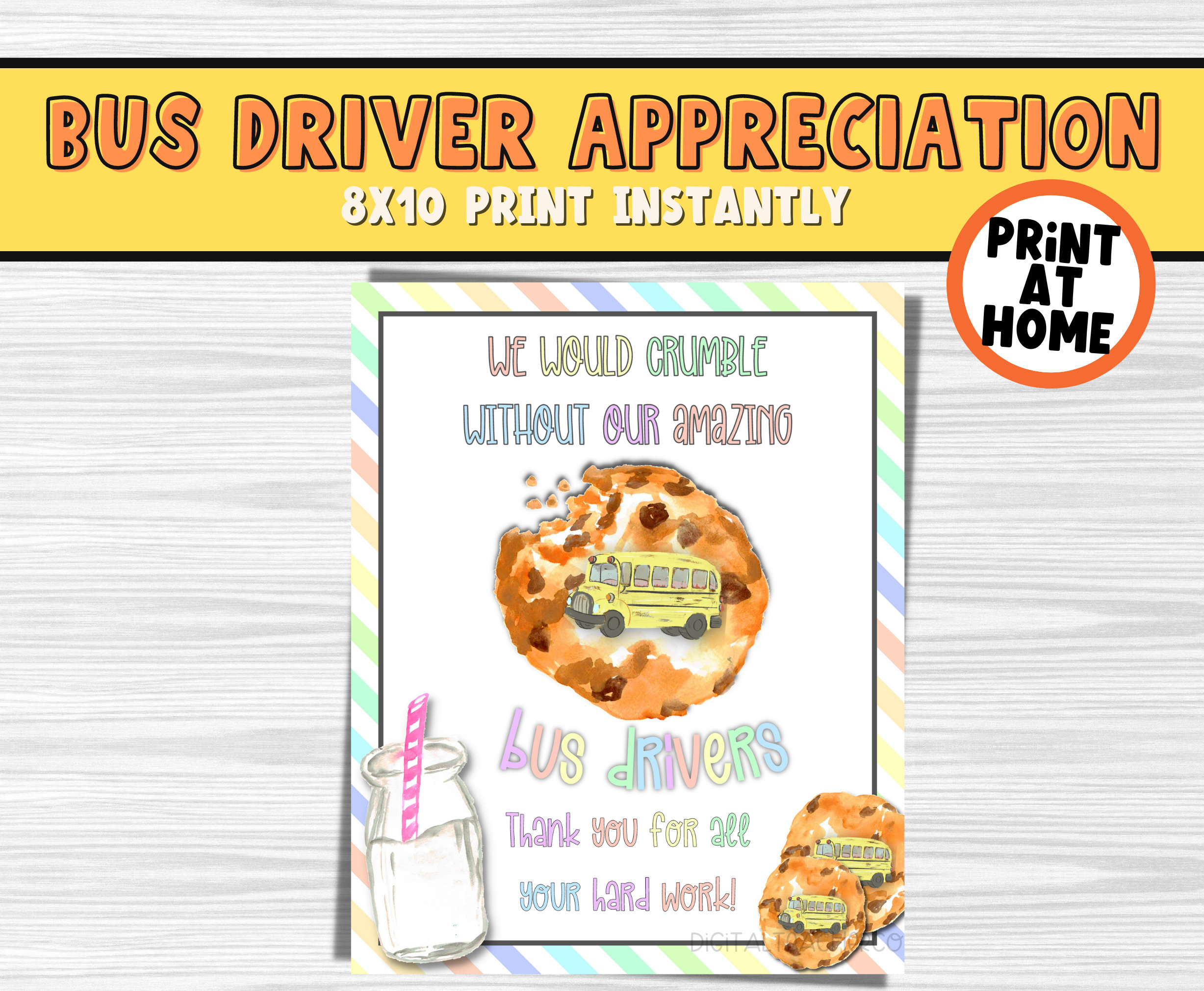 SCHOOL BUS DRIVER Appreciation Cookie Sign | Bus Driver Safety Week ...