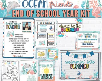 Bright Summer End of School Year Kit Teacher Kit Preschool Diploma DIY ...
