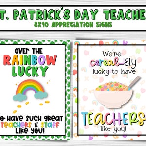 St. Patrick's Day Teacher Appreciation Sign Bundle | Thank a Teacher ...