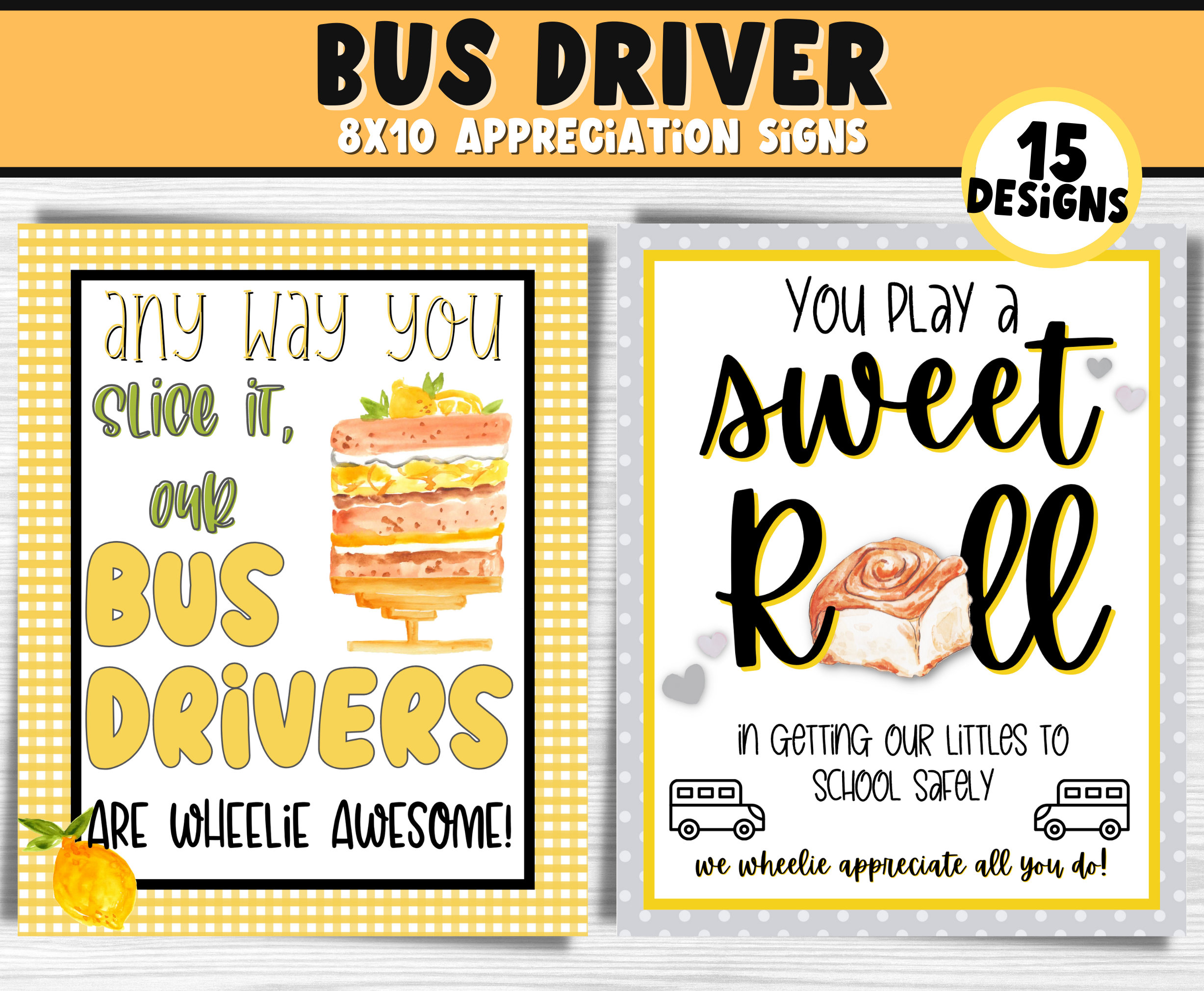 Bus Driver Appreciation Sign Bundle | Bus Driver Safety Week | Muffin ...