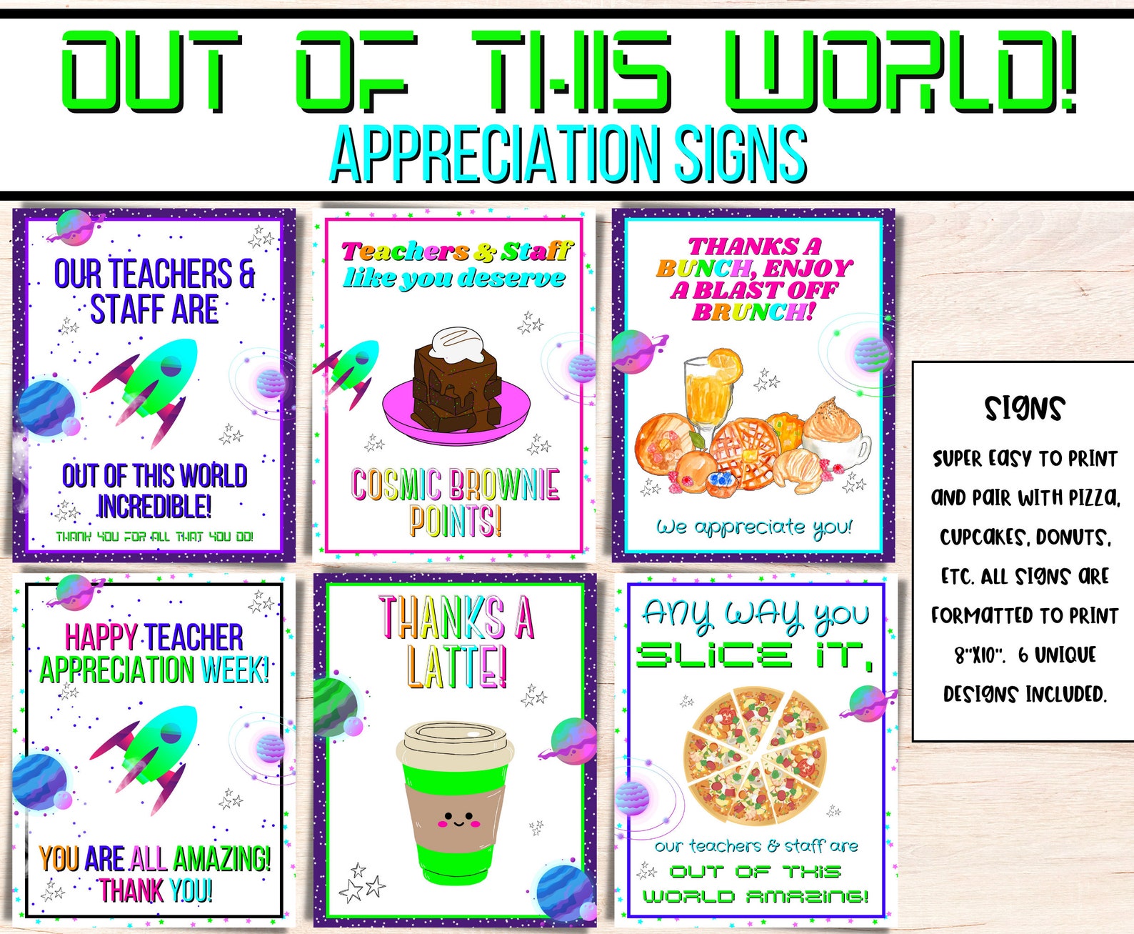 EDITABLE Space Theme Teacher and Staff Appreciation Week Kit Itinerary ...