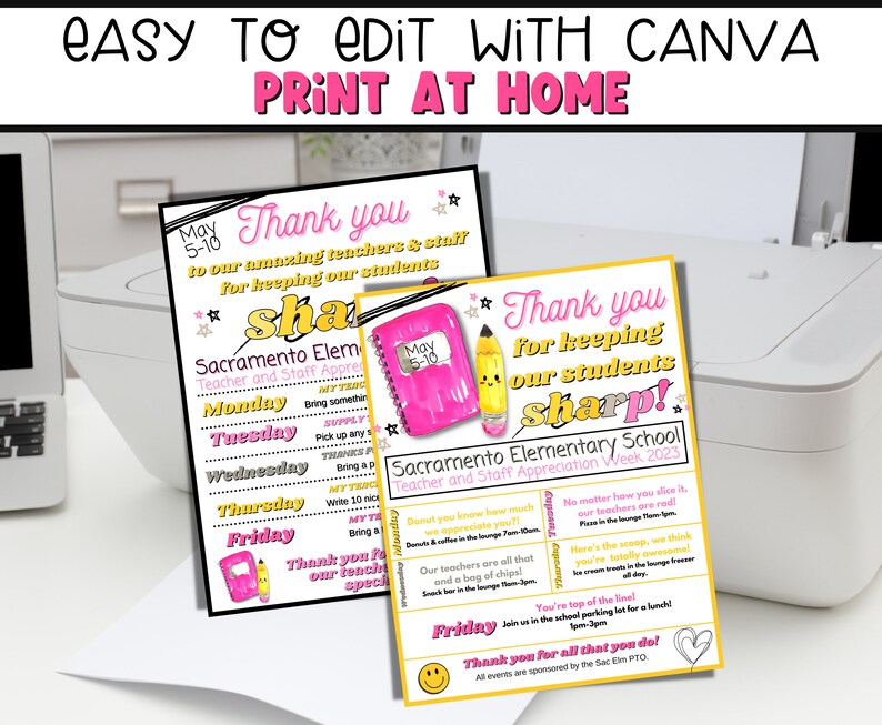 Sharp Students Teacher Appreciation Editable Itinerary and Student ...