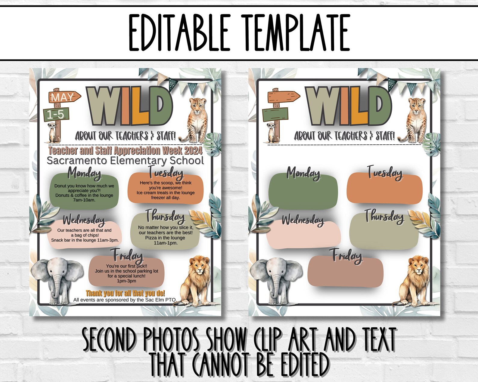 Wild Safari Teacher Appreciation Week Itinerary & Printable Bundle ...