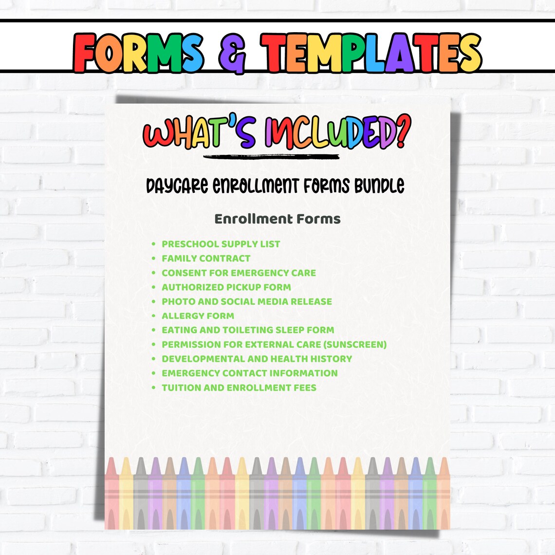 EDITABLE Essential Enrollment Daycare Forms and Templates | Preschool ...