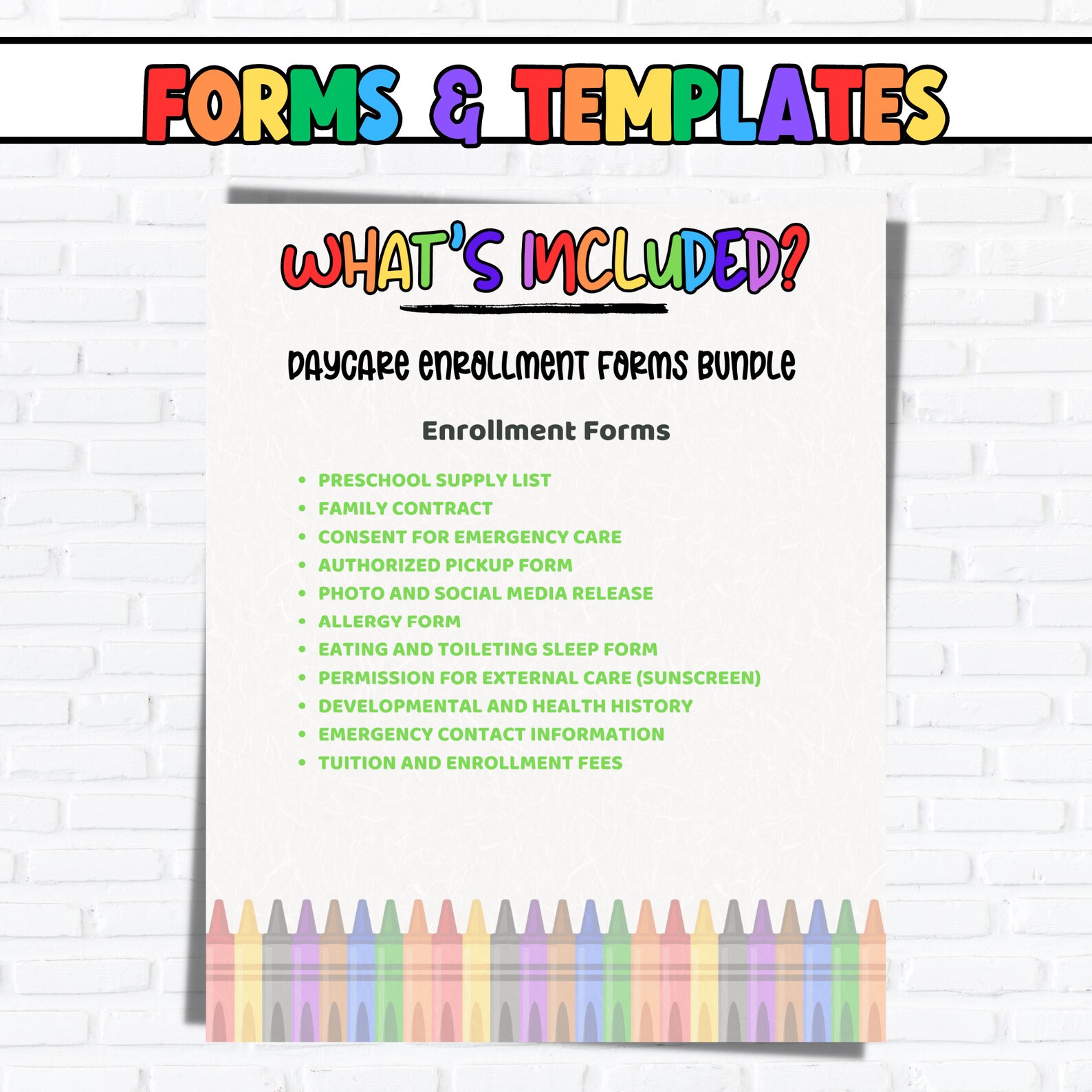 EDITABLE Essential Enrollment Daycare Forms and Templates | Preschool ...