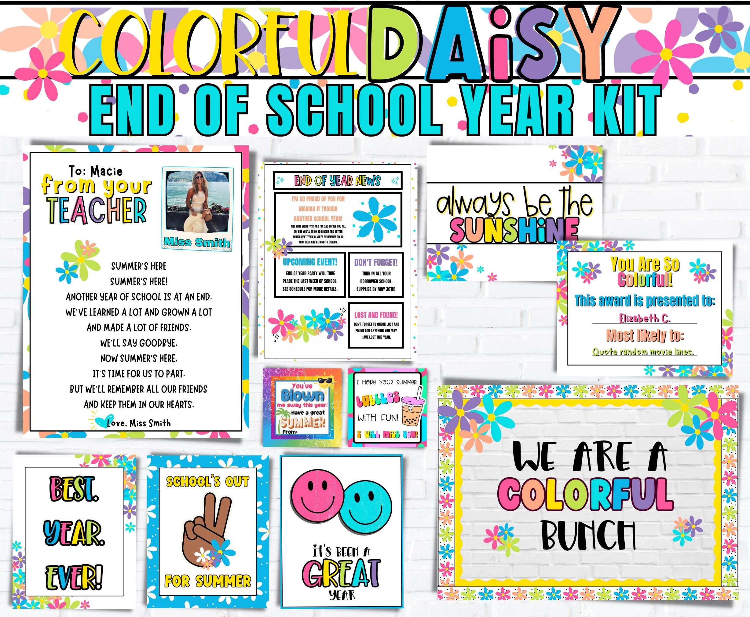 Bright Daisy Summer End of School Year Kit Teacher Kit Preschool ...