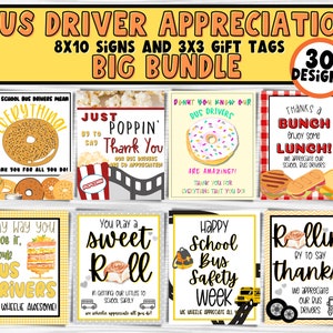 Bus Driver Appreciation Sign and Tag Bundle | Bus Driver Safety Week ...