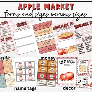 Pretend Play Apple Market Kit for Preschool | Dramatic Play Printable ...