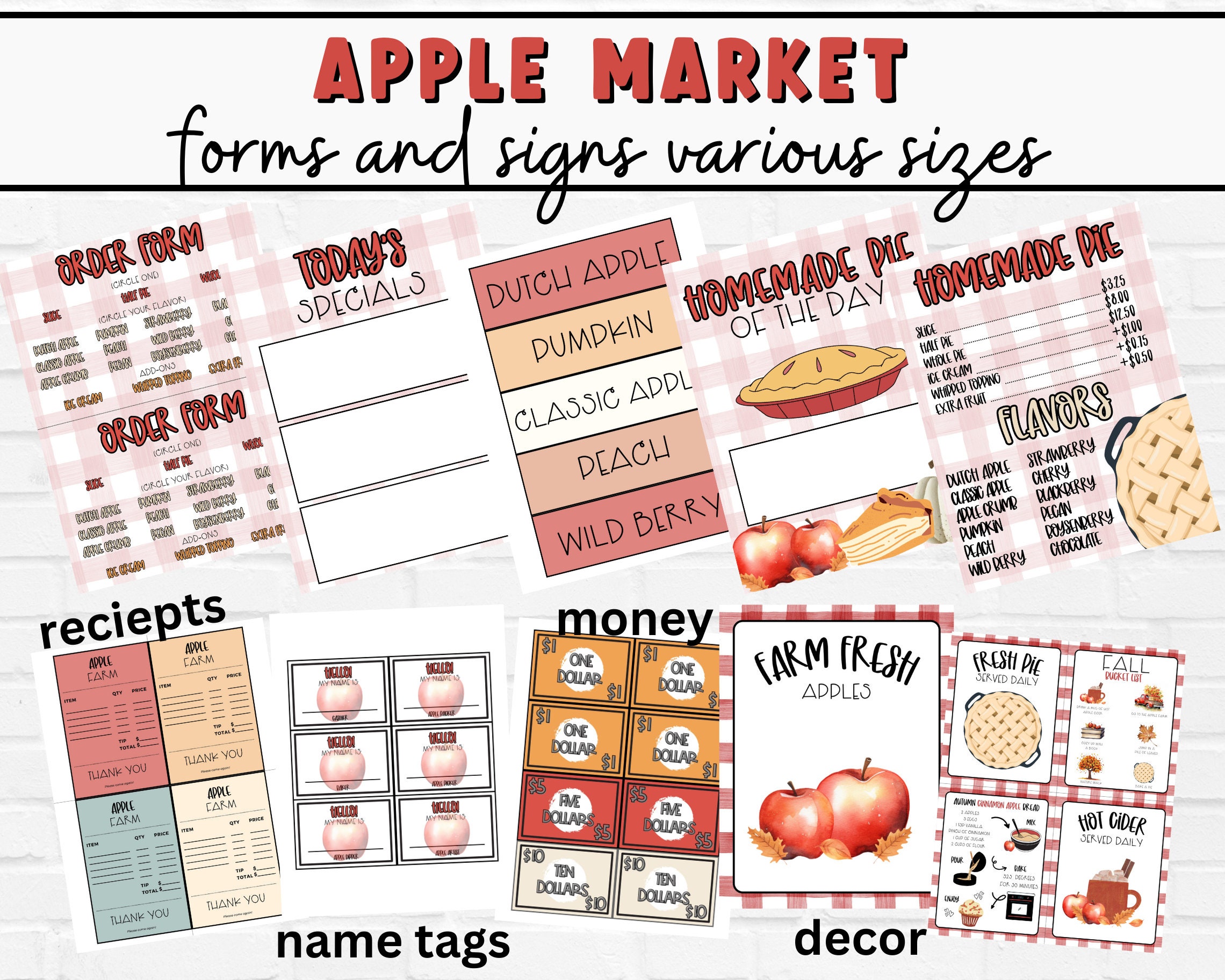 Pretend Play Apple Market Kit for Preschool | Dramatic Play Printable ...