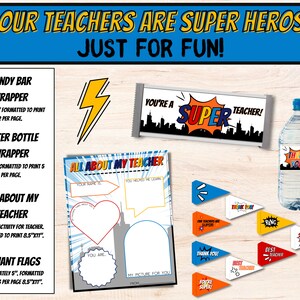 Teacher Appreciation Week Printable Editable Super Hero Comic Bundle ...