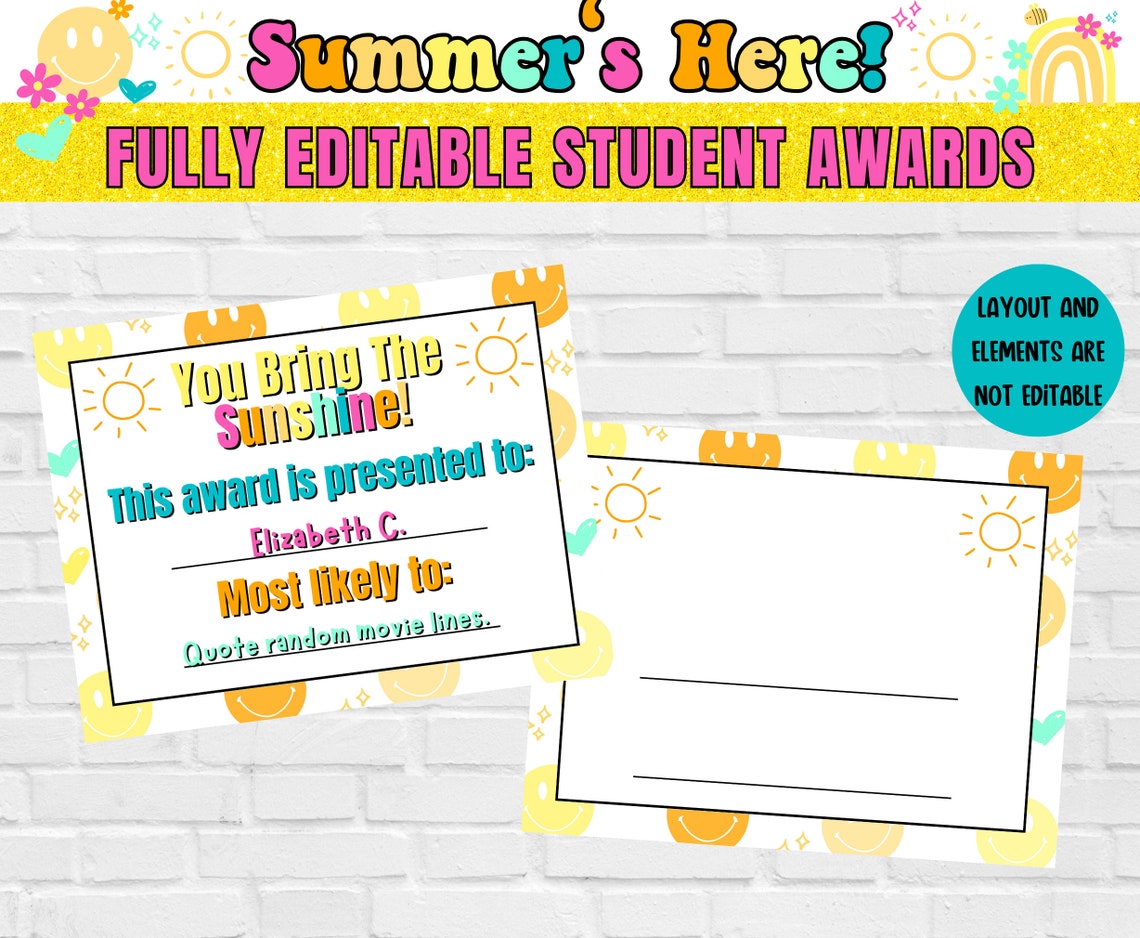 Bright Summer End of School Year Kit Teacher Kit Preschool - Etsy