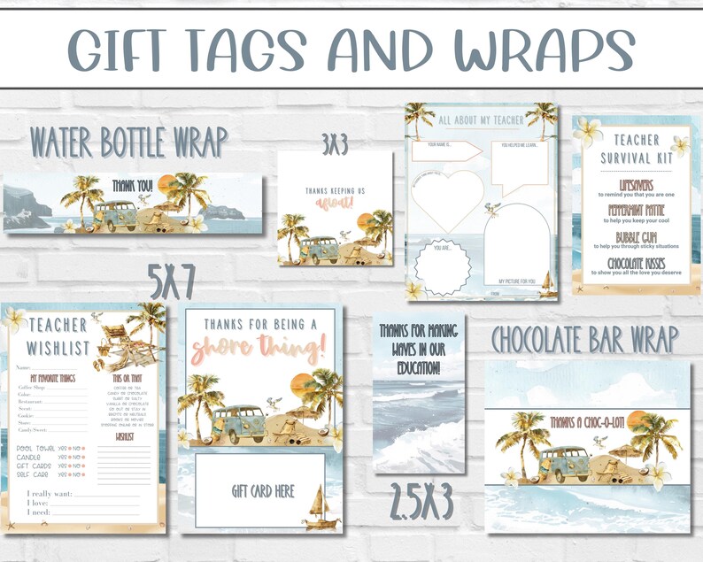 Beach and Ocean Theme Teacher Appreciation Week Kit | Teacher ...