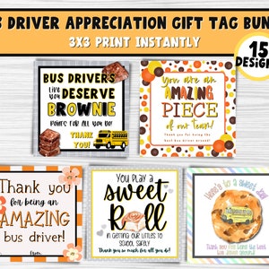 BUS DRIVER Safety Week | Appreciation Gift Tag Bundle | Coffee, Snack ...