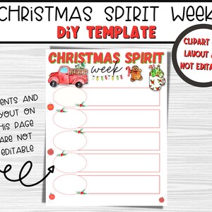 Christmas Spirit Week Editable Itinerary Schedule | Printable DIY ...