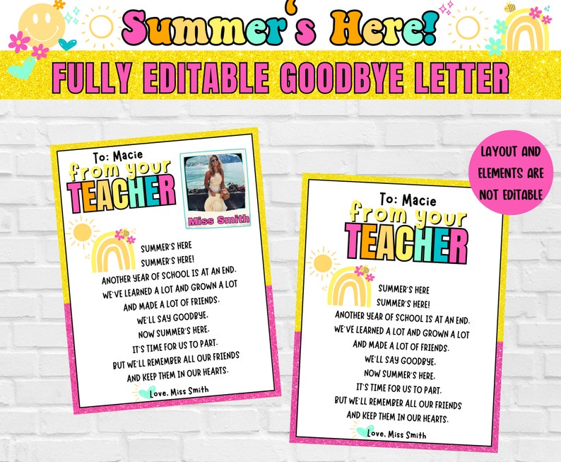 Bright Summer End of School Year Kit | Teacher Kit | Preschool Diploma ...