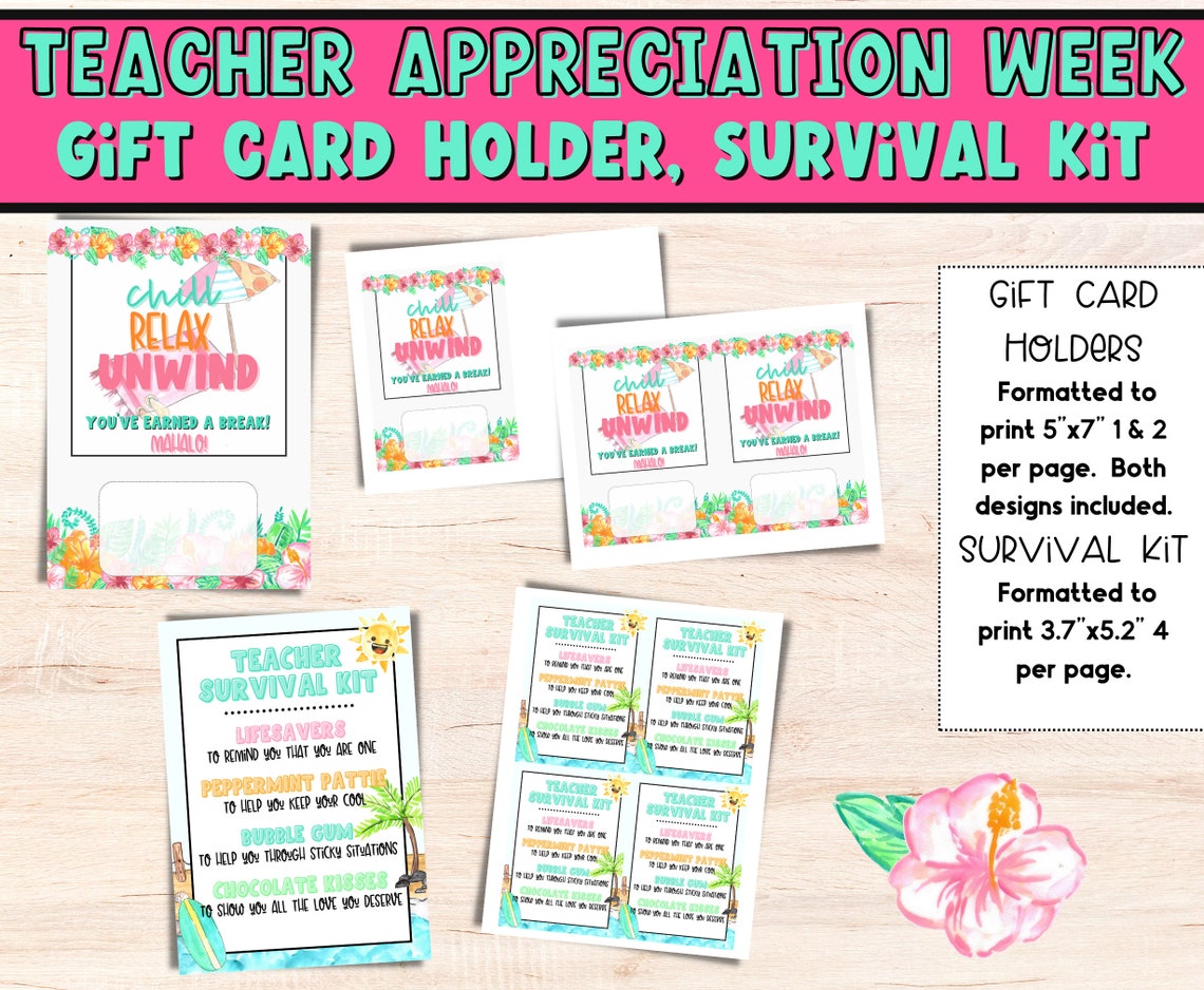 Hawaiian Teacher Appreciation Week Printable Editable Mahalo Mini ...