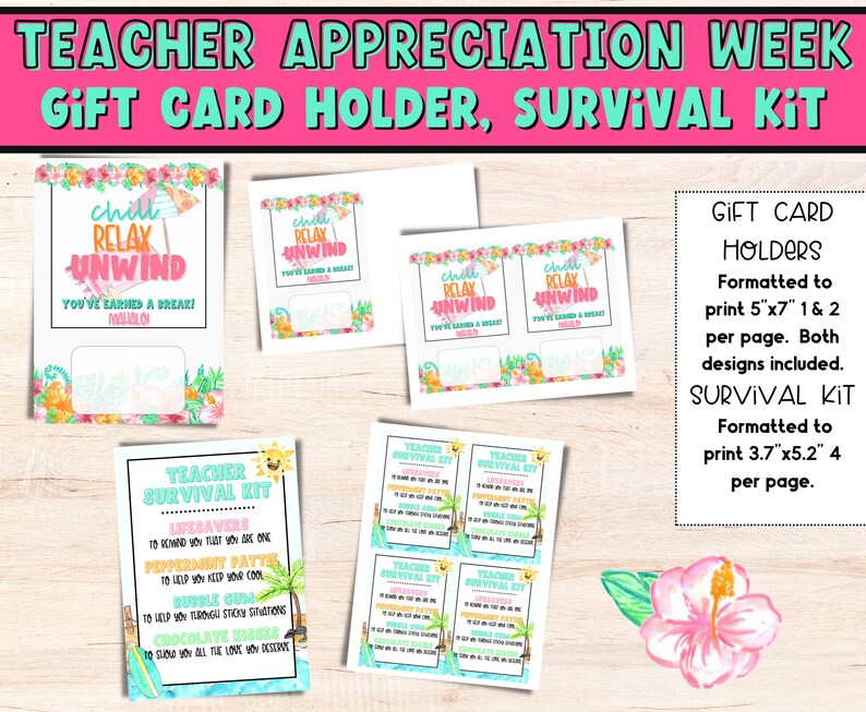 Hawaiian Teacher Appreciation Week Printable Editable Mahalo Mini ...