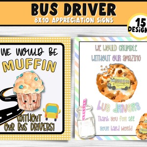 Bus Driver Appreciation Sign Bundle | Bus Driver Safety Week | Muffin ...