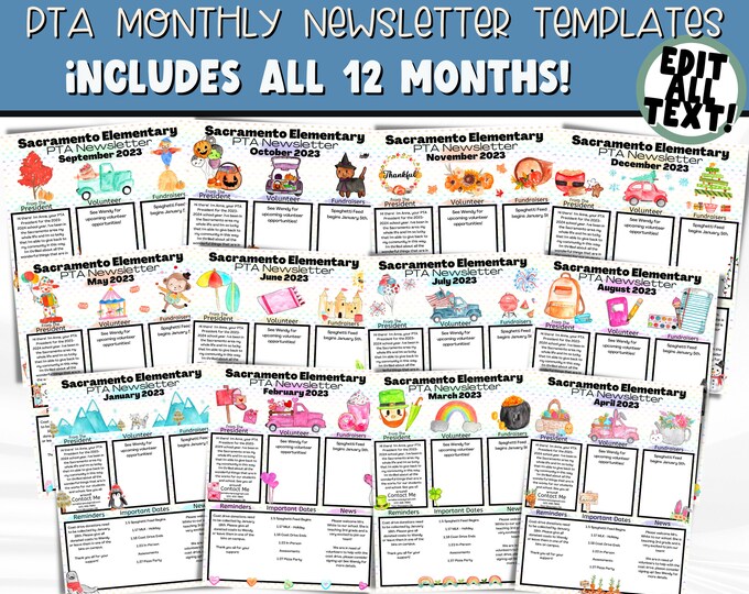 Printable/editable PTO PTA Meeting Flyer, Pto/pta Parent Newsletter ...