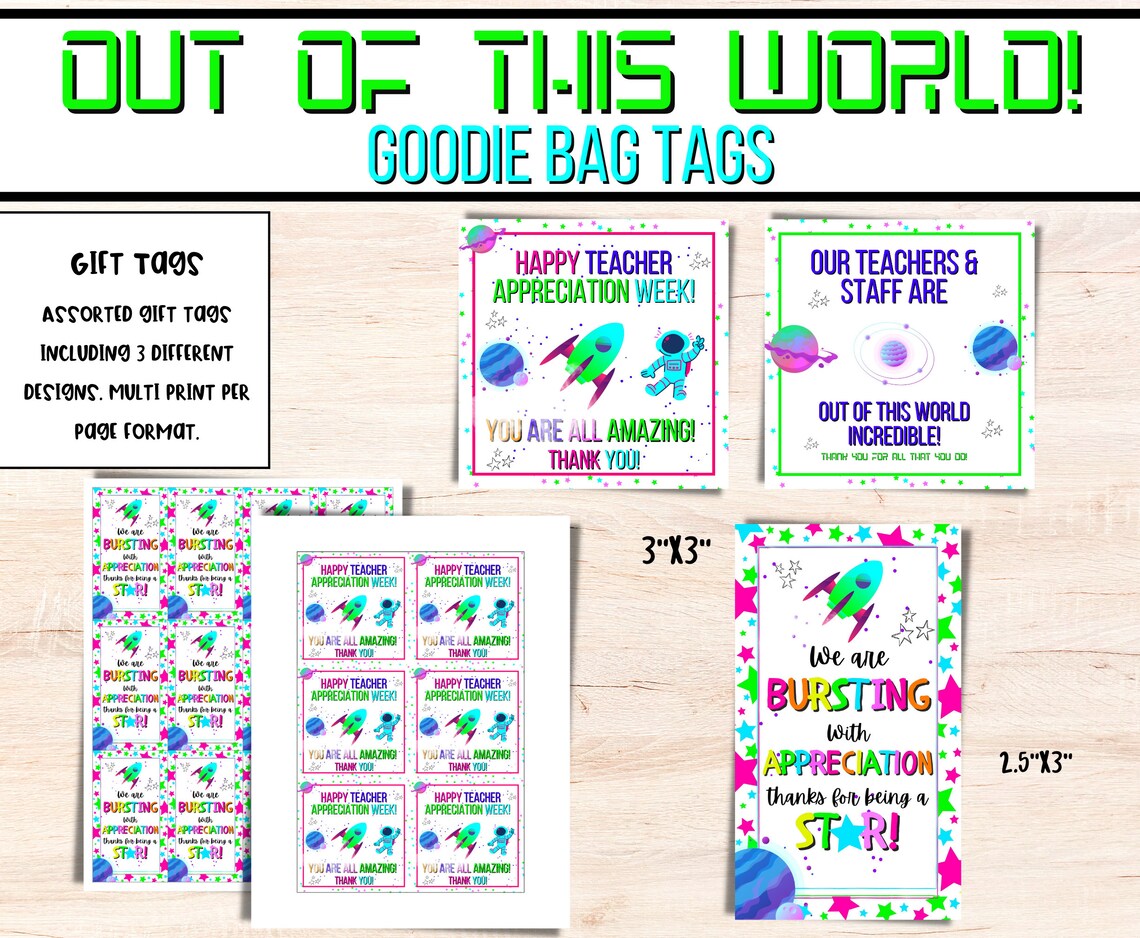 EDITABLE Space Theme Teacher and Staff Appreciation Week Kit Itinerary ...